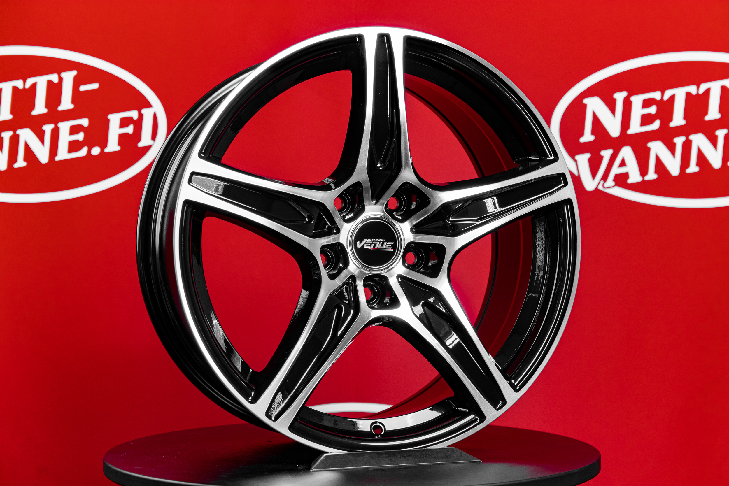 VENUE VL5 BLACK POLISH Alumiinivanteet 6.5x16" 5x100 ET35 Ø57.1 ...